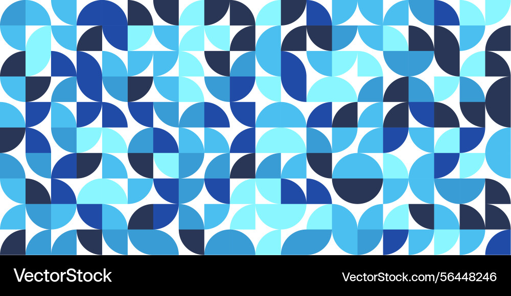 Blue geometric tile pattern with modern shapes Vector Image