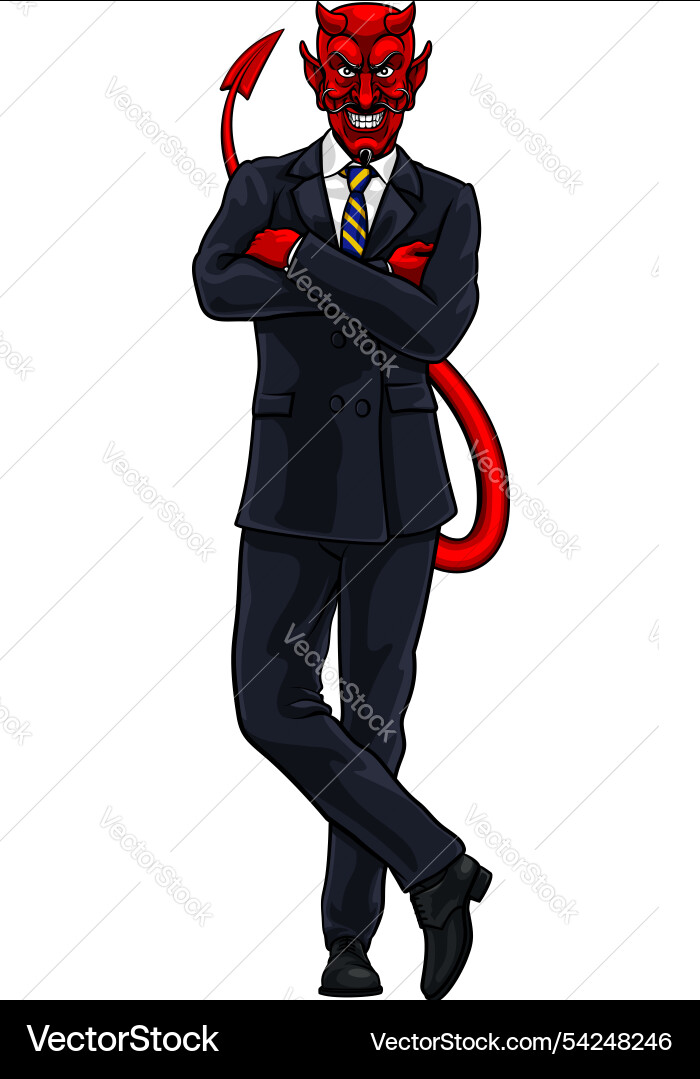 Businessman evil devil in suit Royalty Free Vector Image