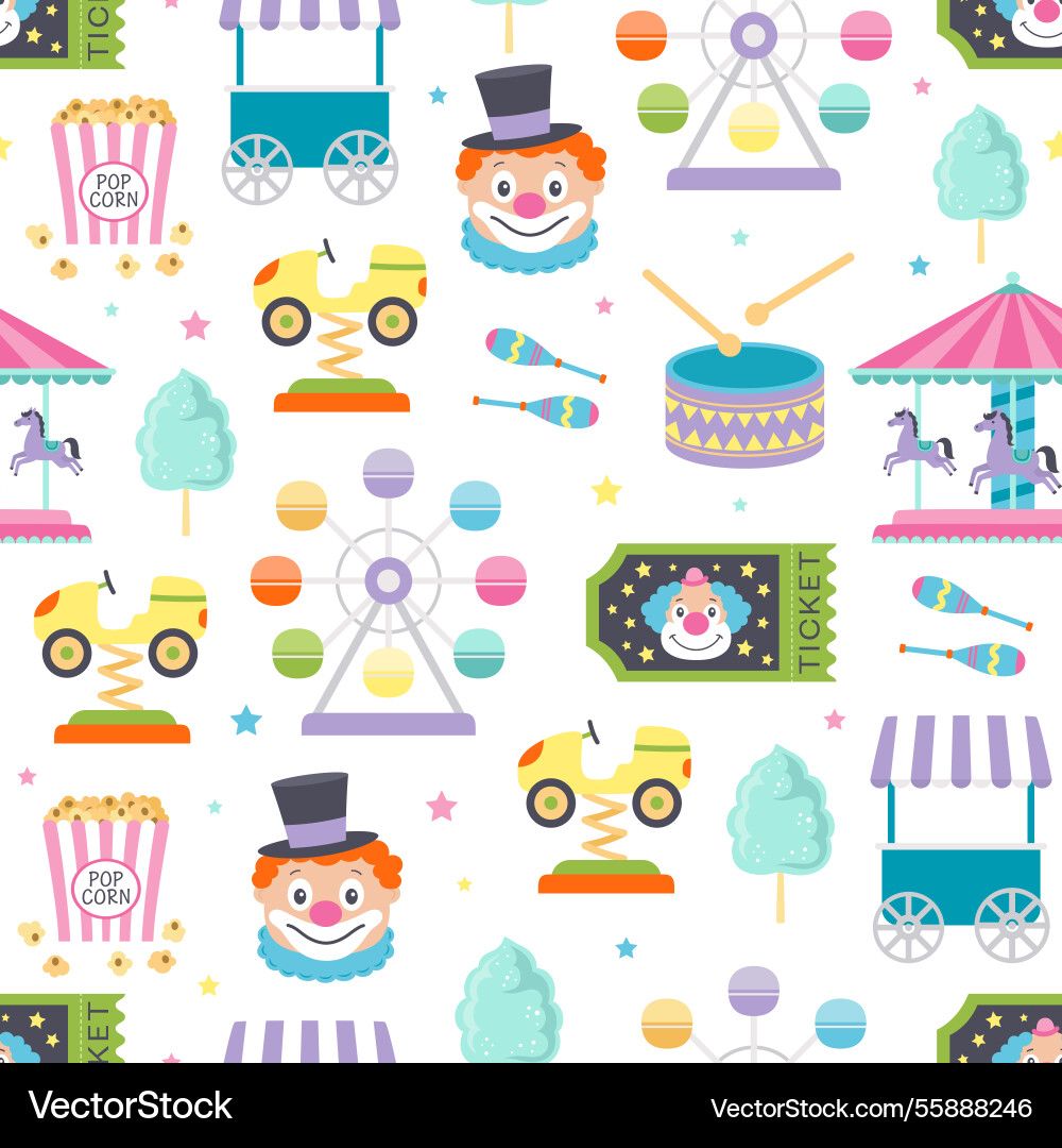 Circus seamless pattern Royalty Free Vector Image