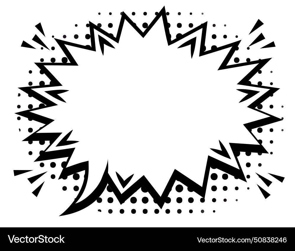 Explosive speech bubble outline style Royalty Free Vector