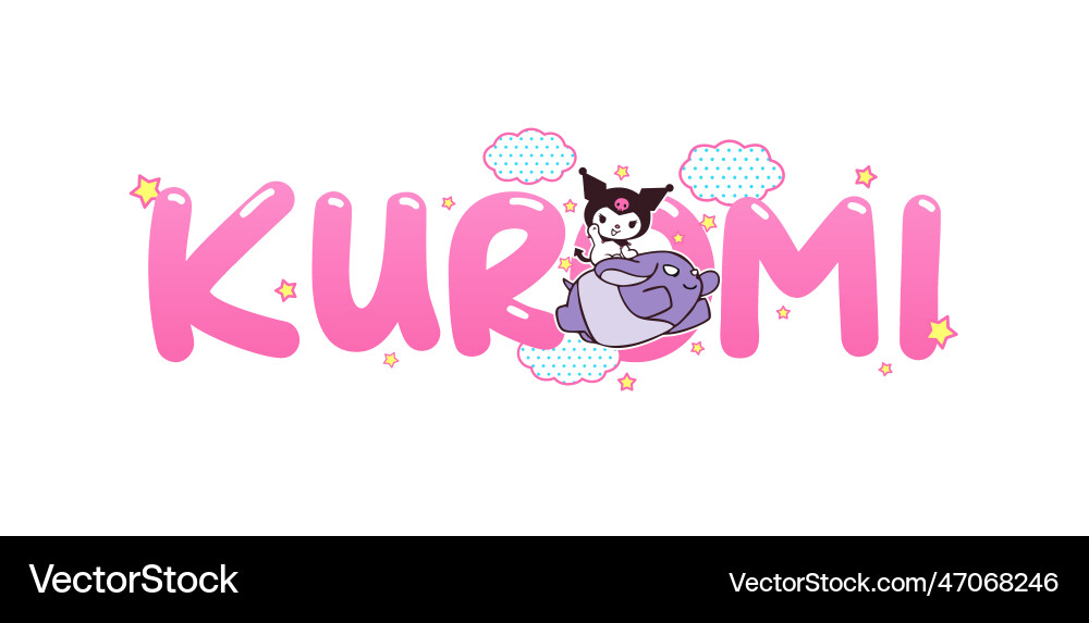 Kuromi Character Lettering Royalty Free Vector Image
