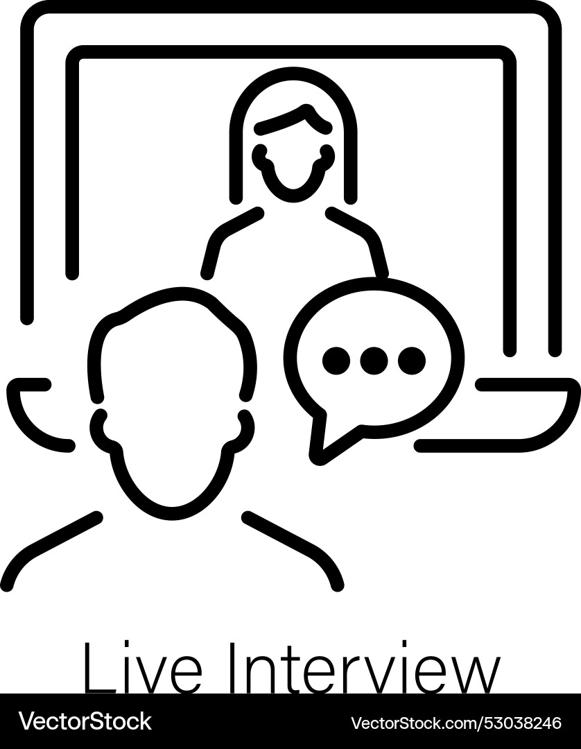 Live interview Royalty Free Vector Image - VectorStock