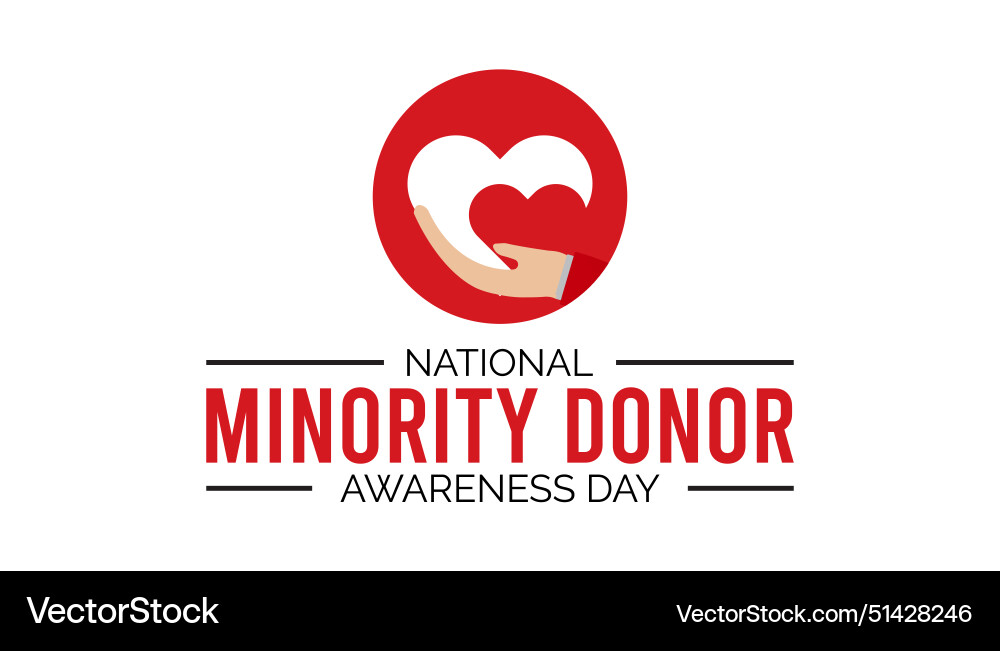 National minority donor awareness day Royalty Free Vector