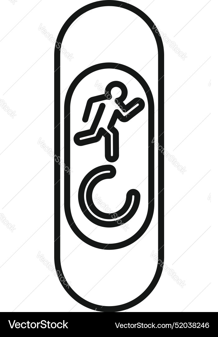 Pedestrian crossing light showing running man Vector Image