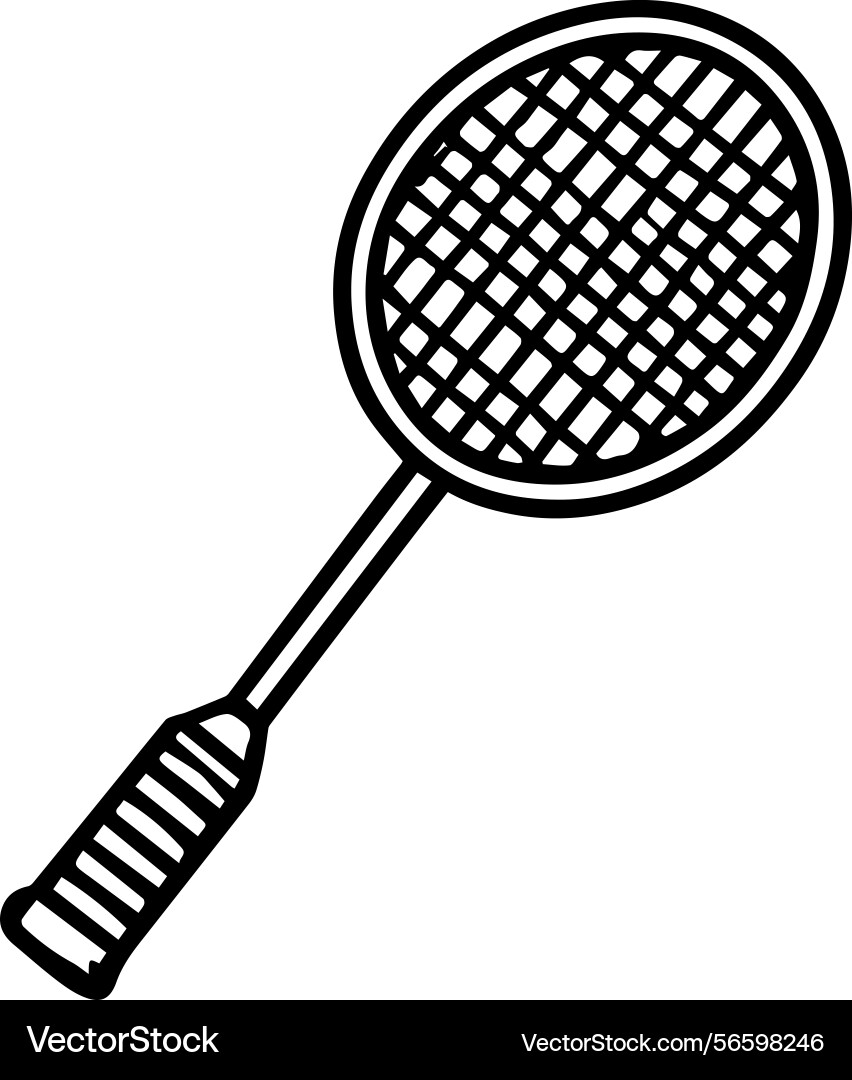 Simple icon of a badminton racket logo design Vector Image