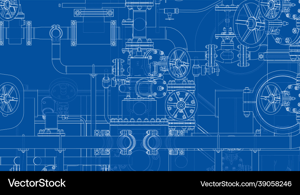 Valves and other industrial equipment Royalty Free Vector