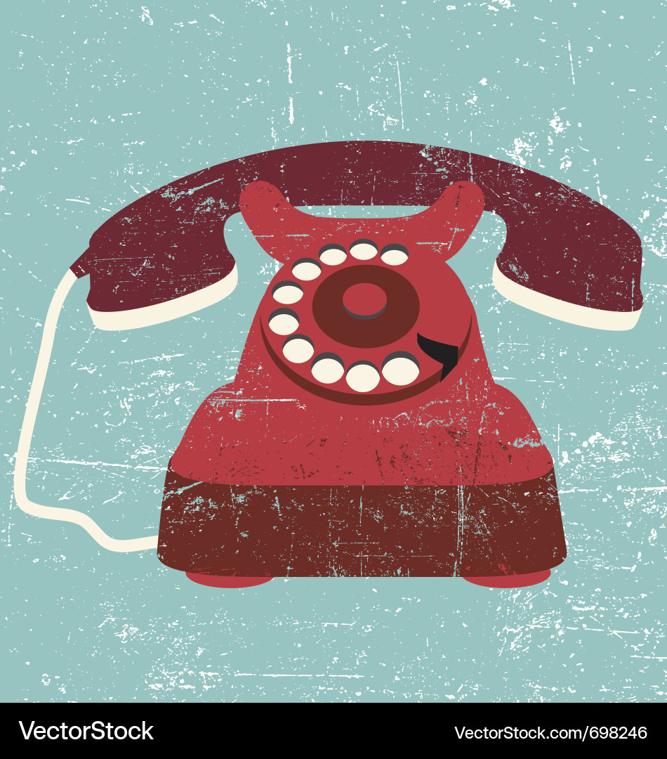 Vintage old retro black telephone Royalty Free Vector Image