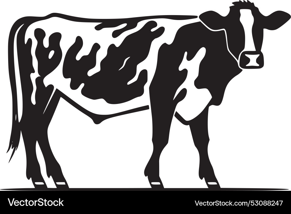 Cow - minimalist and flat logo Royalty Free Vector Image