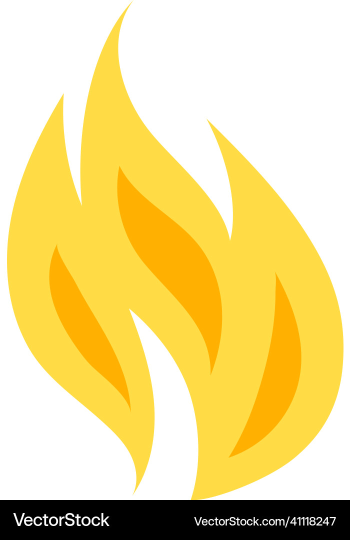 Fire icon yellow flame logo burning symbol Vector Image