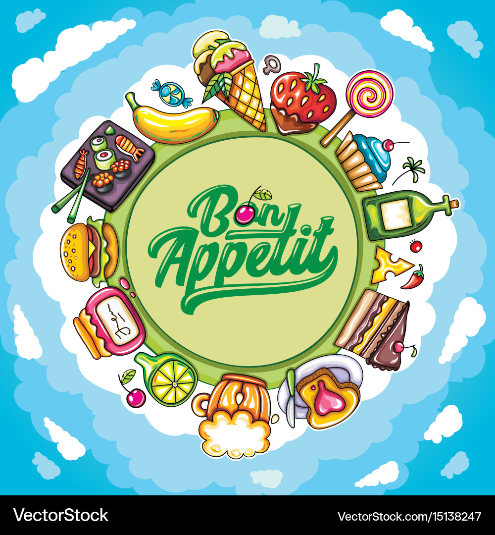 Food planet series Royalty Free Vector Image - VectorStock
