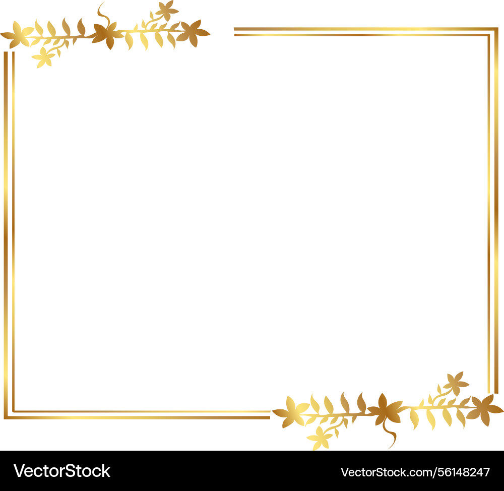 Gold border golden warm color frame free Vector Image