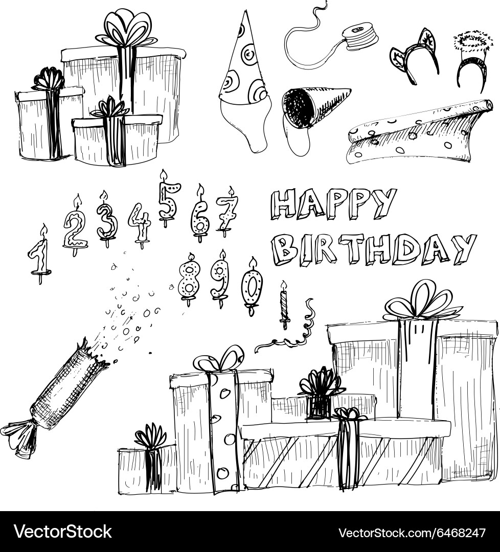 Happy birthday collection Royalty Free Vector Image
