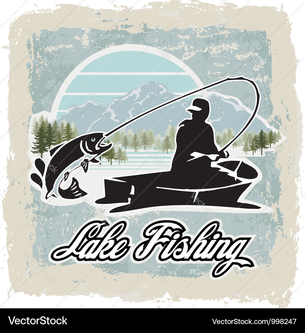 Lake fishing Royalty Free Vector Image - VectorStock