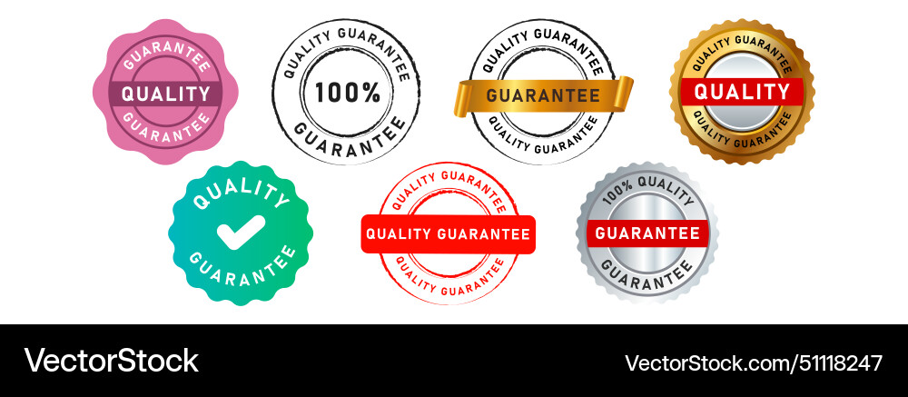 Quality guarantee circle stamp and seal badge Vector Image