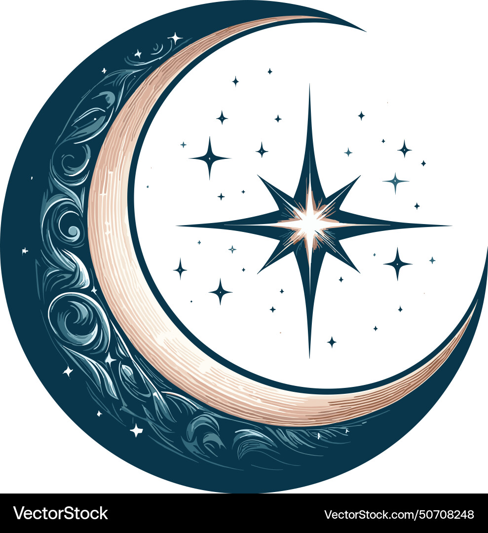 Big moon icon symbol ramadan kareem background ve Vector Image