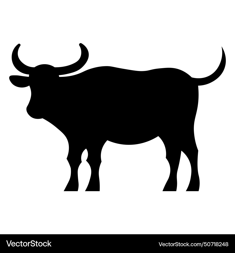 Black bull icon on white background Royalty Free Vector