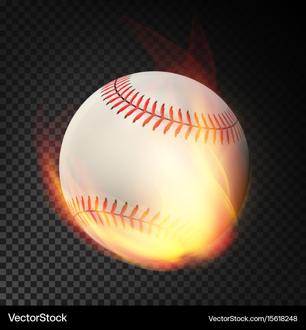 Burning Baseball Ball on Fire Royalty Free Vector Image