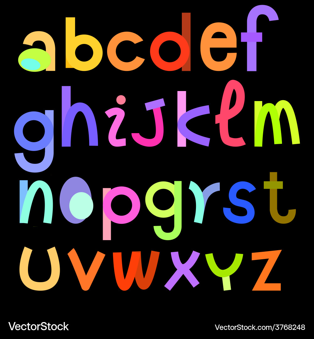 Color fonts Royalty Free Vector Image - VectorStock