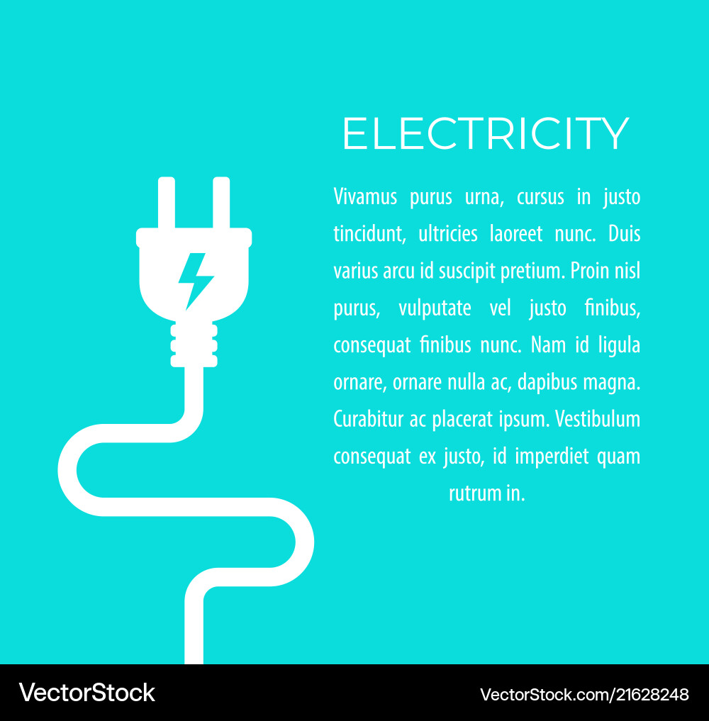 Electricity with electric plug Royalty Free Vector Image