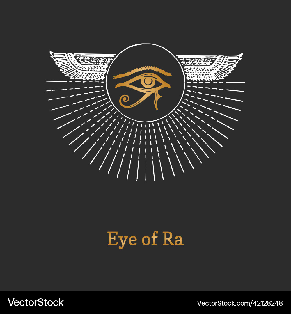 Eye of ra in engraving style Royalty Free Vector Image