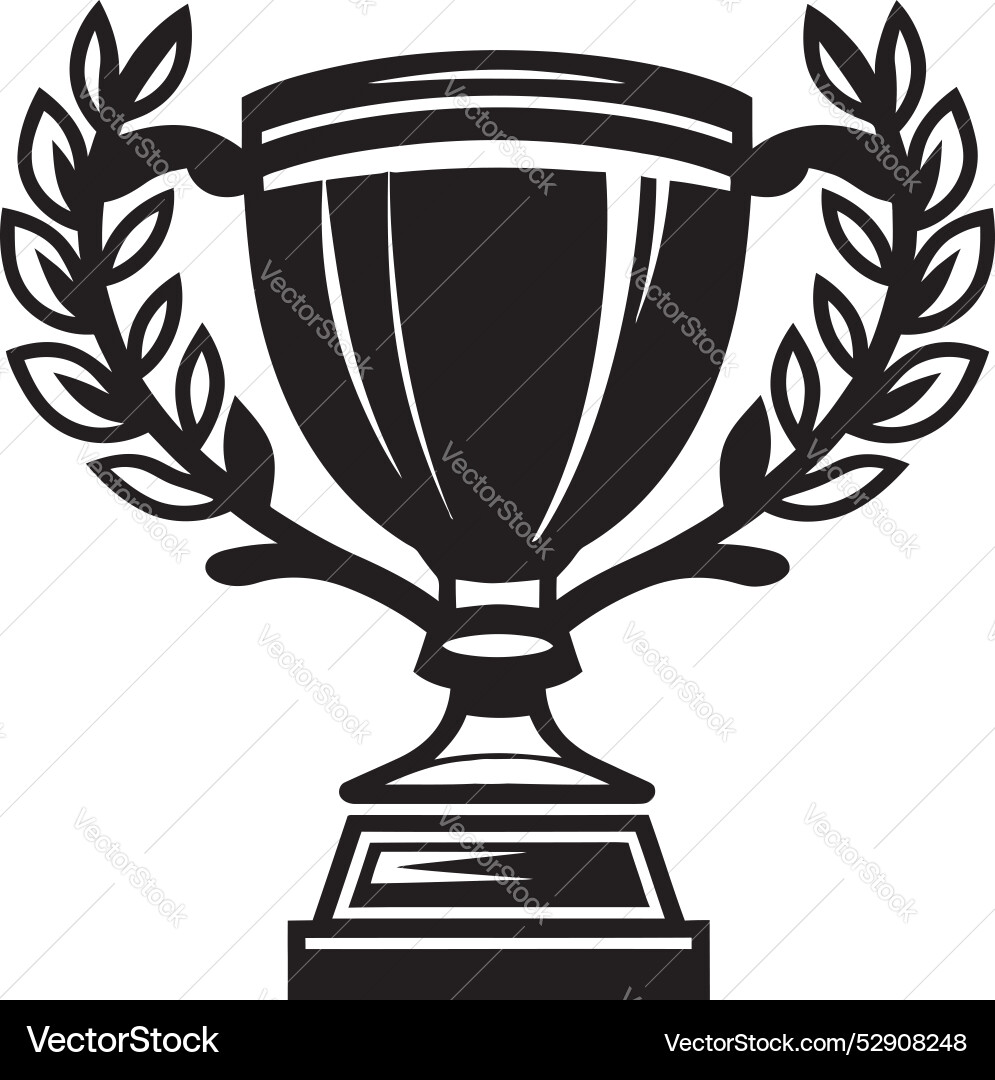 Minimalistic victory art monochrome emblem icon Vector Image