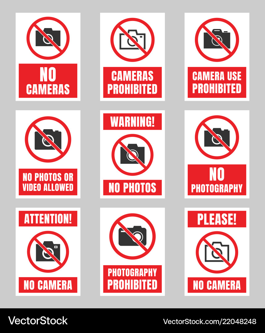 No photo sign photography prohibited signboard Vector Image