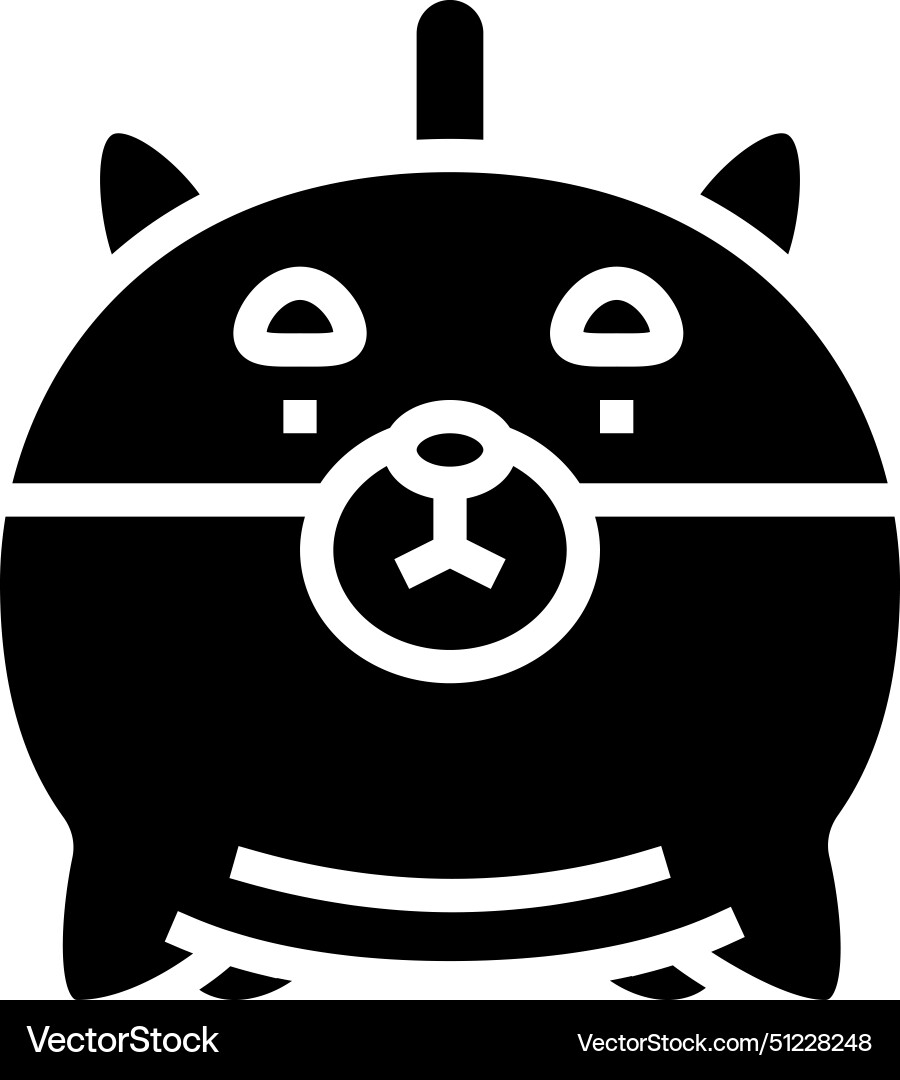 Plushies kawaii glyph icon Royalty Free Vector Image