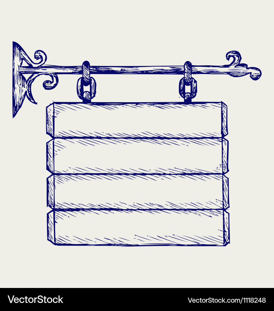 Wooden sign Royalty Free Vector Image - VectorStock