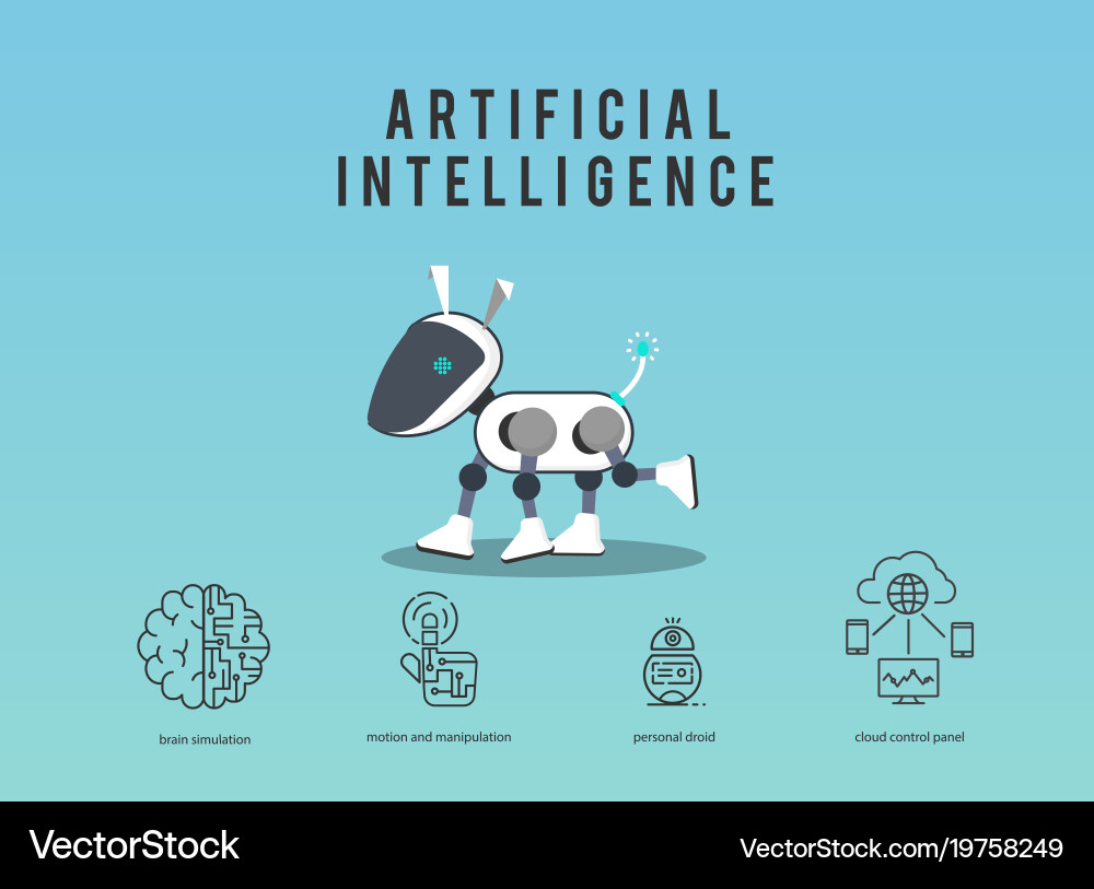 Artificial intelligence robot design Royalty Free Vector