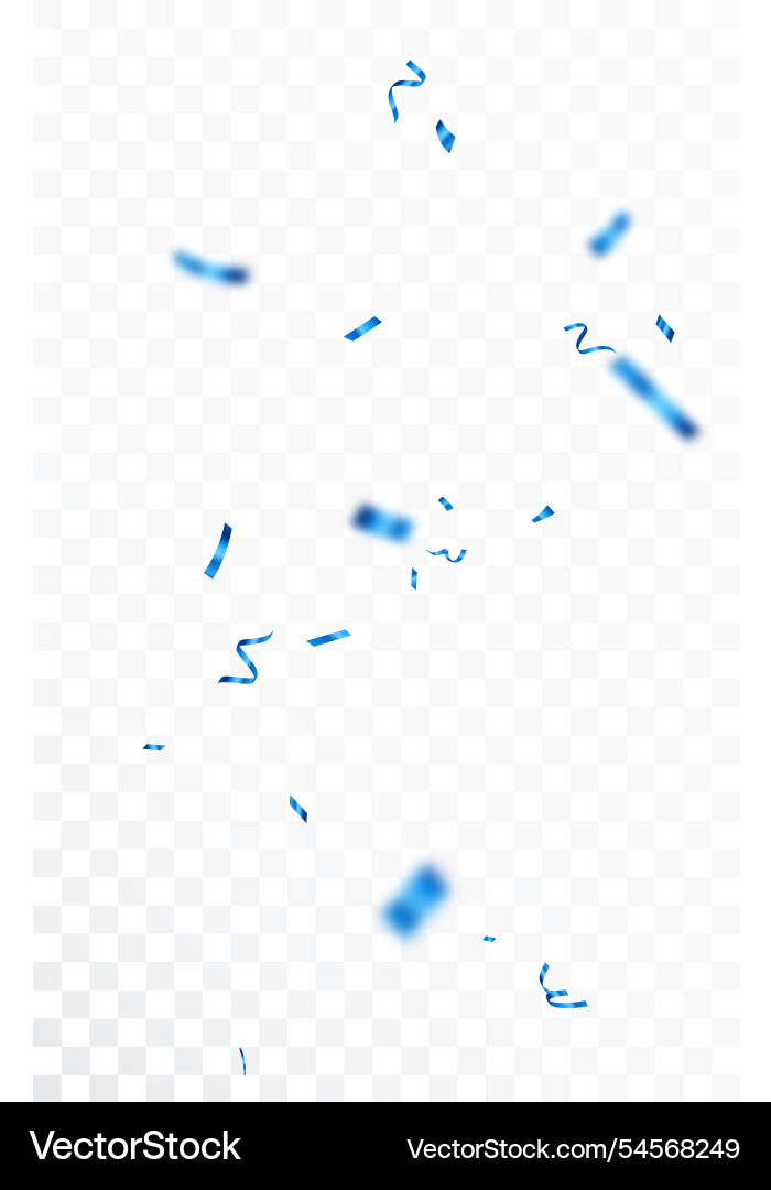 Blue confetti and ribbon banner Royalty Free Vector Image