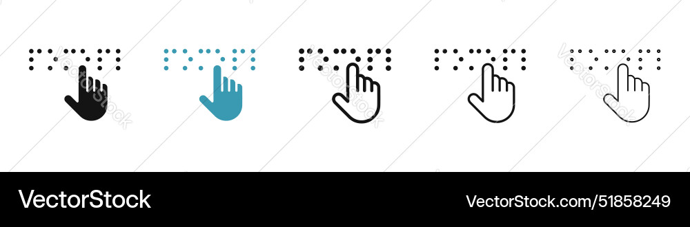 Braille icon set in black and blue colors Vector Image