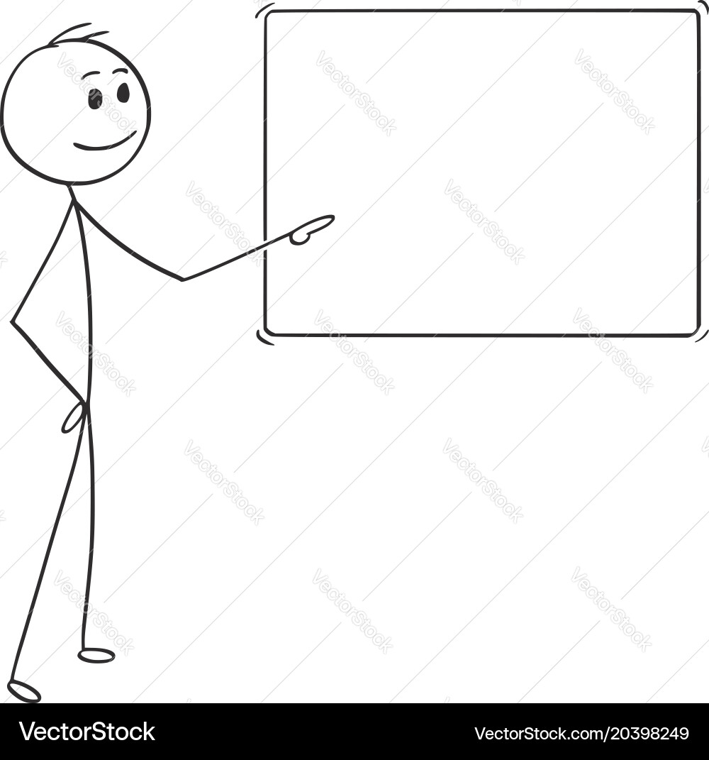 Businessman Pointing at Empty Board Royalty Free Vector