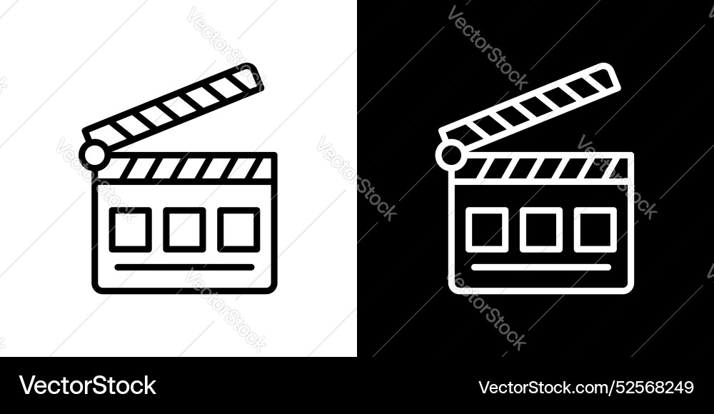 Cinema flapper icon set on white background Vector Image