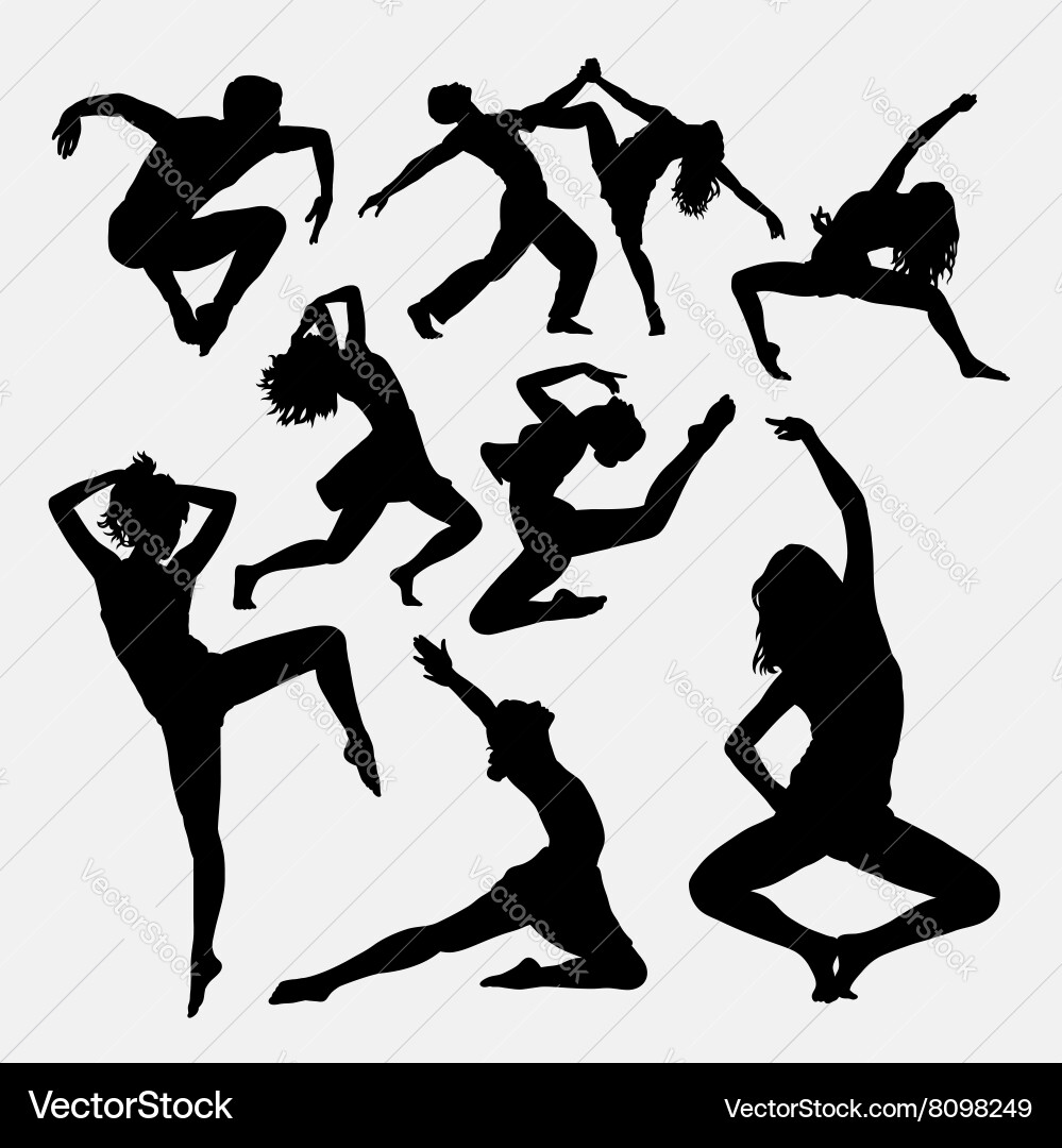 Dance activity silhouette Royalty Free Vector Image