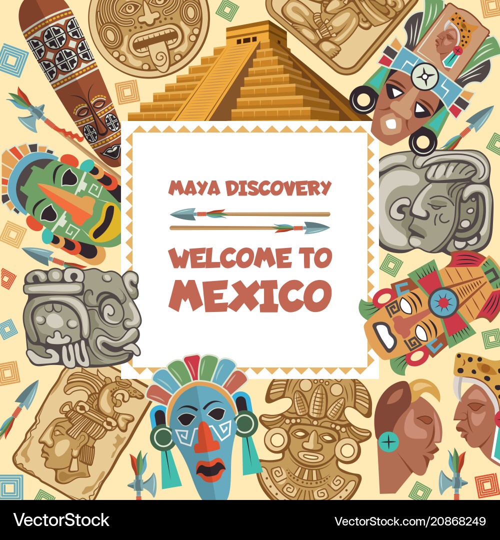 Frame with of various tribal Royalty Free Vector Image