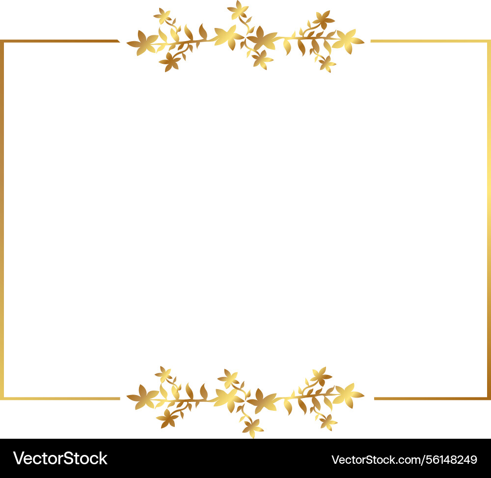 Gold border golden warm color frame free Vector Image