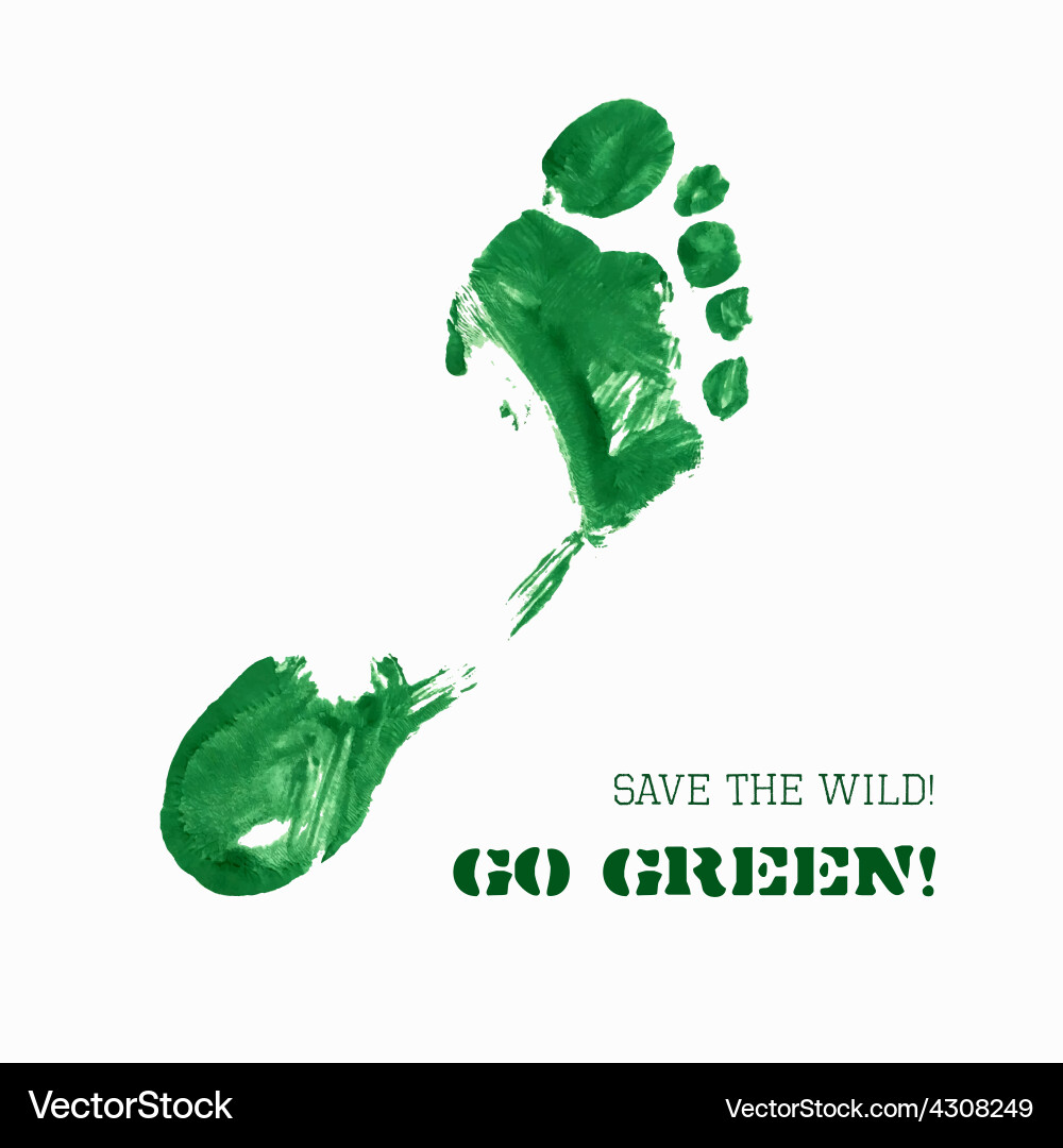 Green foot imprint Royalty Free Vector Image - VectorStock