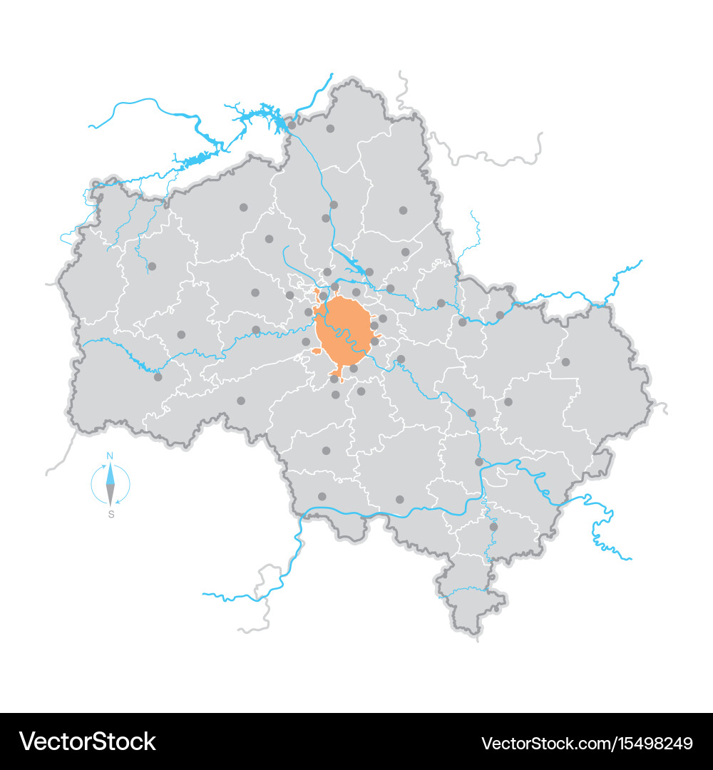 Map of moscow region Royalty Free Vector Image