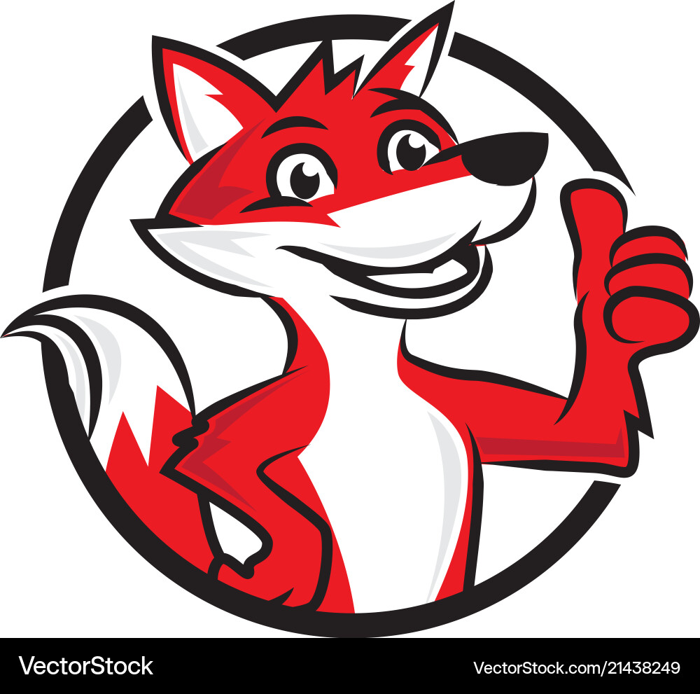 Red fox in round shape Royalty Free Vector Image
