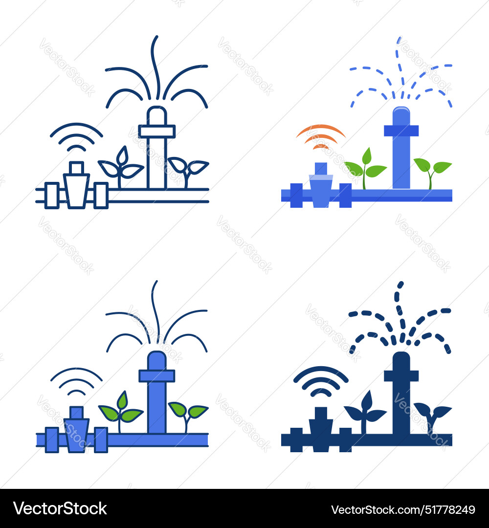 Smart irrigation icon set Royalty Free Vector Image