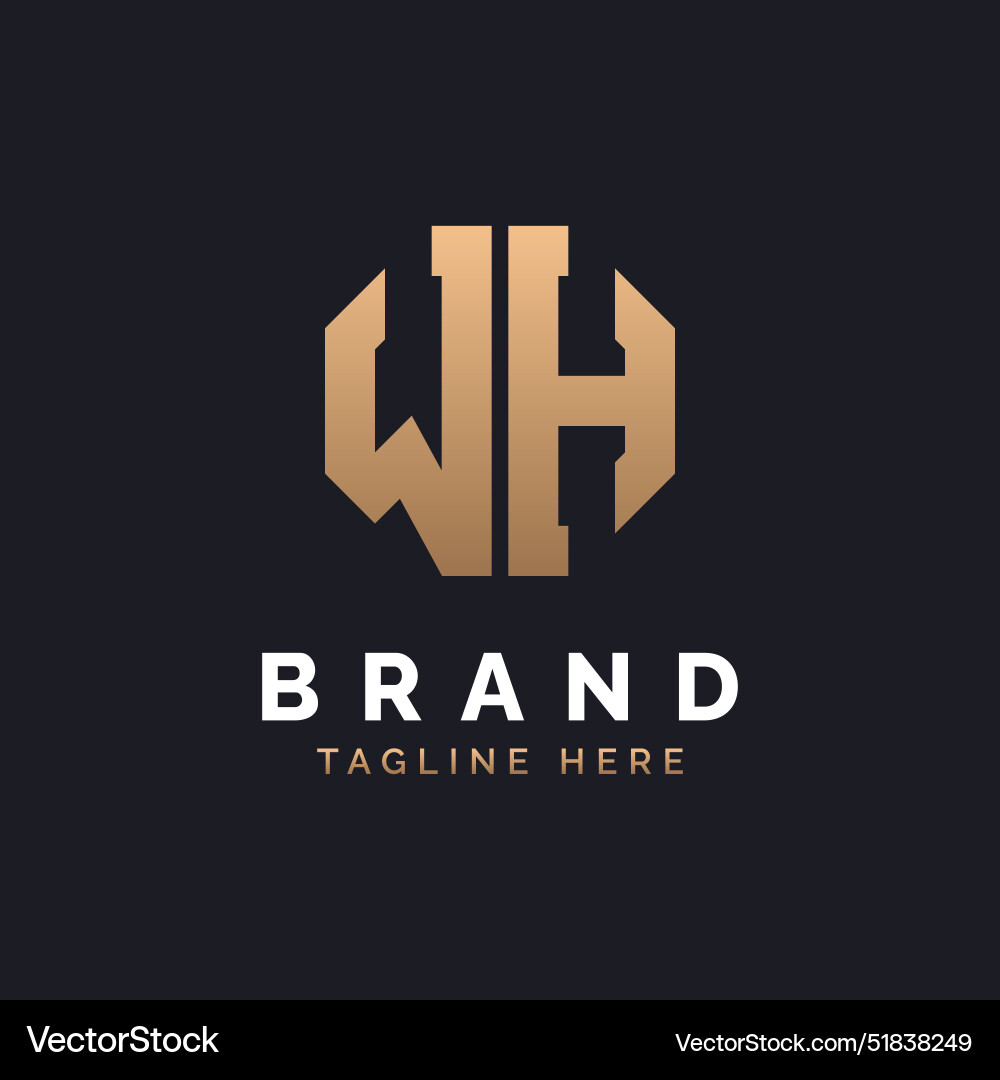 Wh logo design modern minimal elegant and luxury Vector Image