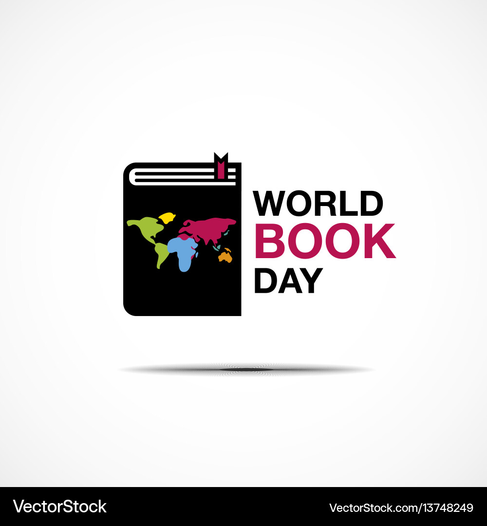 World book and copyright day logo icon design Vector Image