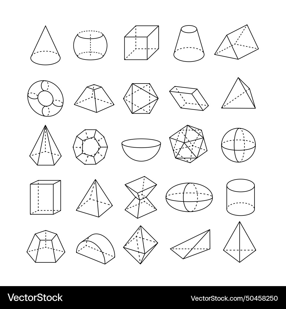 A set of isometric shapes Royalty Free Vector Image
