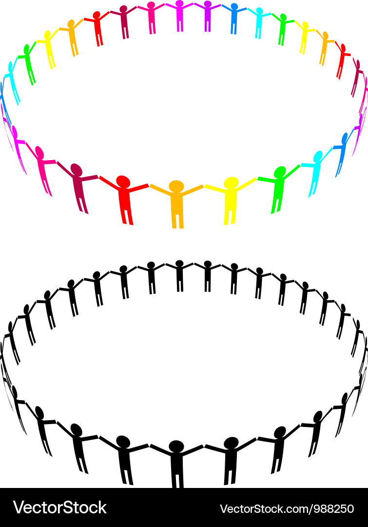 Circle of people Royalty Free Vector Image - VectorStock