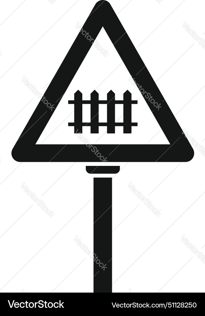 Railway crossing sign icon simple Royalty Free Vector Image