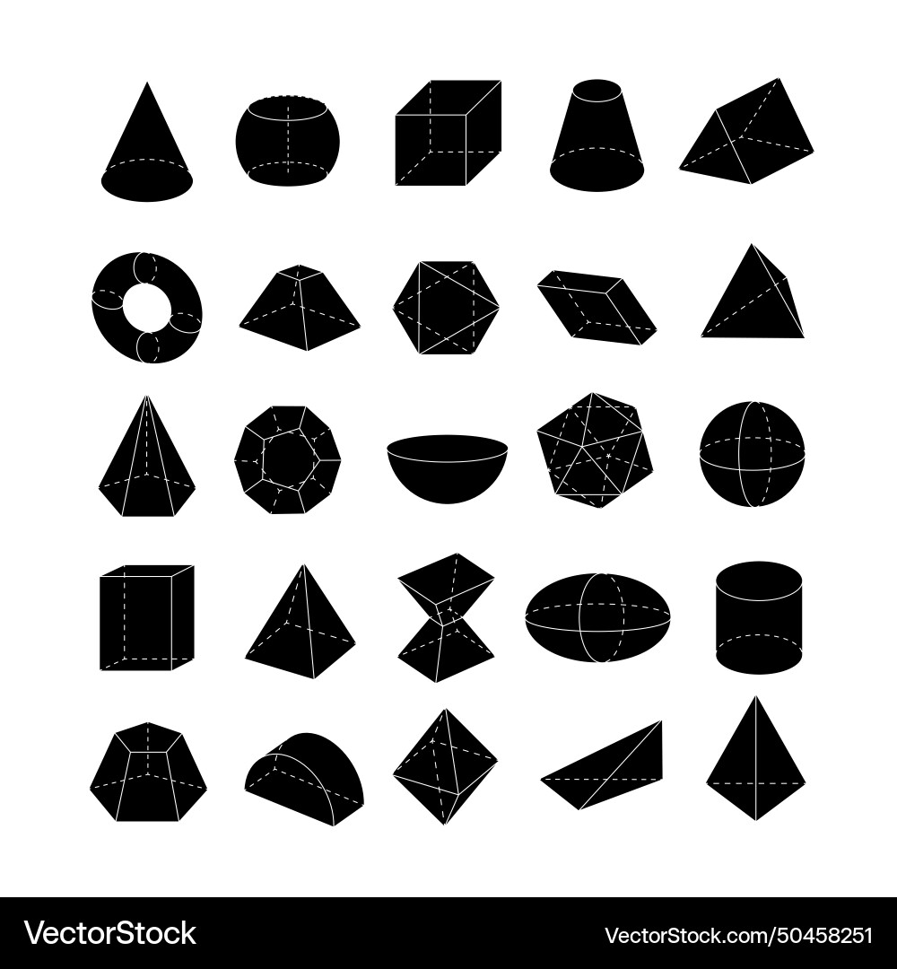 A set of isometric shapes Royalty Free Vector Image