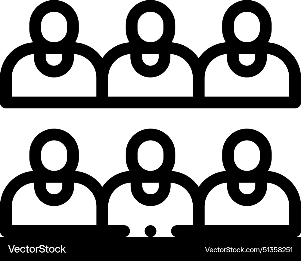 Audience icon thin linear style design isolated Vector Image