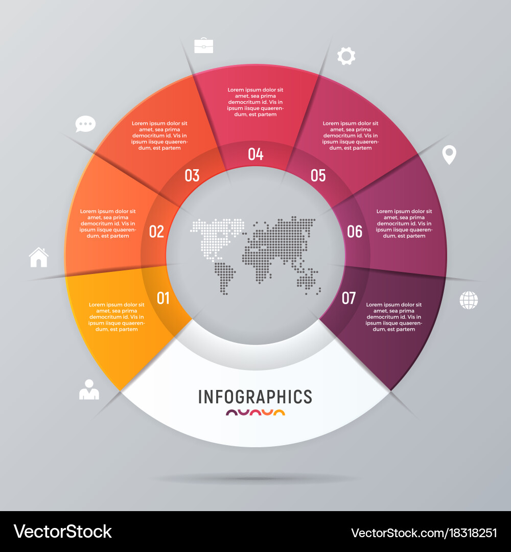 Circle chart infographic template Royalty Free Vector Image