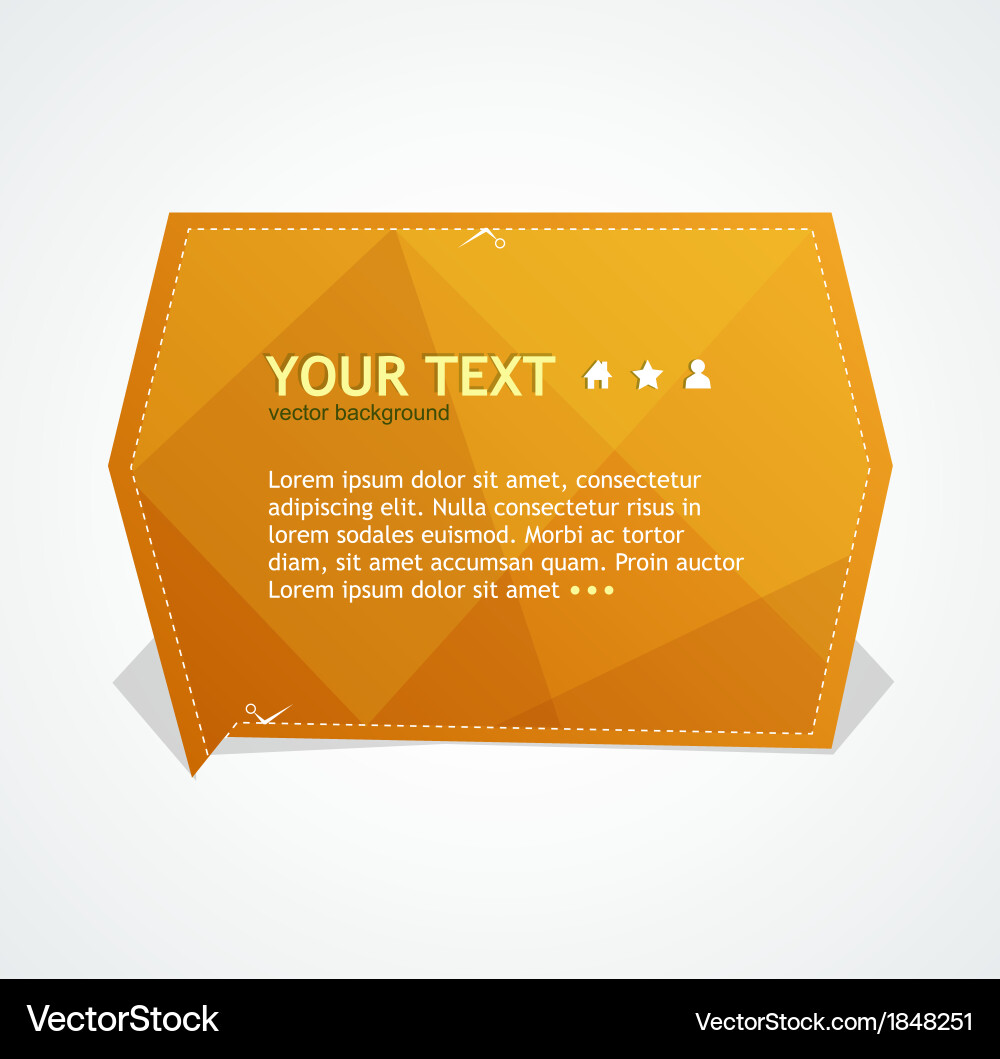 Orange text box Royalty Free Vector Image - VectorStock