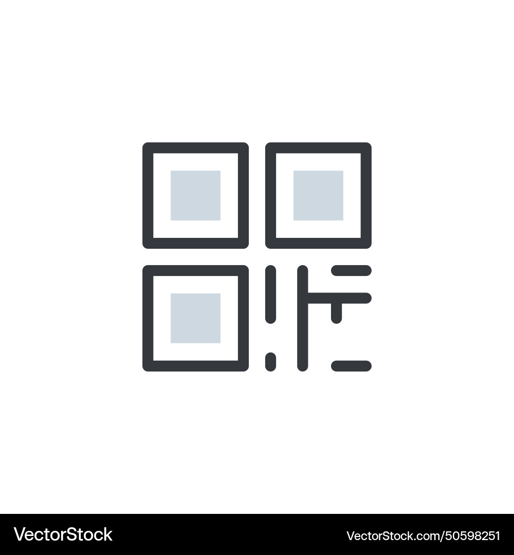 Qr code icon sign isolated on white Royalty Free Vector